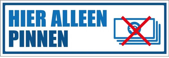 Hier alleen pinnen sticker - rechthoekig - 30 x 10 cm | bol