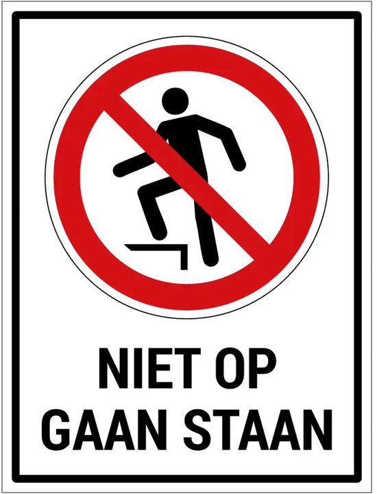 Niet op gaan staan bord met tekst - Dibond - 40 x 30 cm | bol