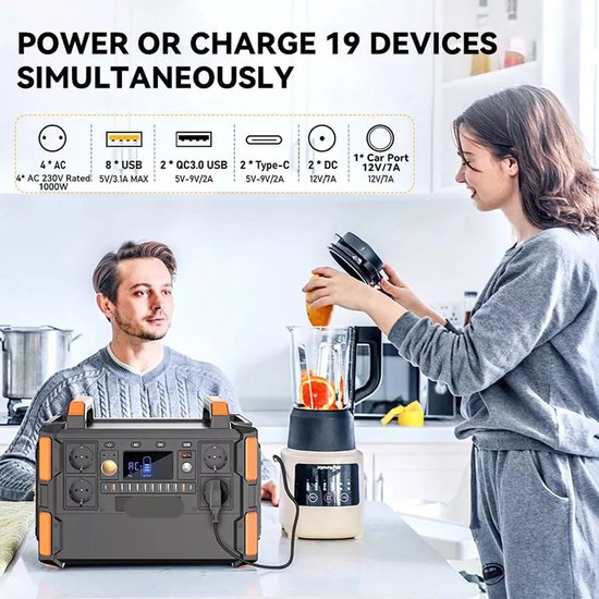 Powerstation – Draagbare Batterij – Mobiele Stroomvoorziening – Noodstroom – Outdoor... | bol