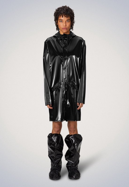 Jas Zwart Long jacket w3 regenjas zwart | bol