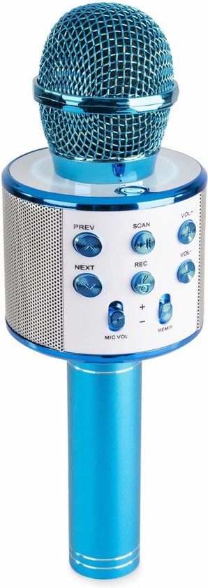 Karaoke Microfoon met Bluetooth en Echo Effect - Speaker - MP3 - Blauw ...