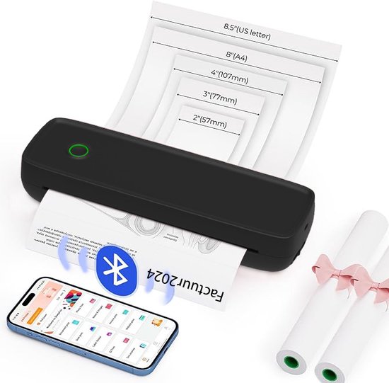Thermische Printer A4 - Inclusief 2 Rollen Papier - Mini Pinter voor ...
