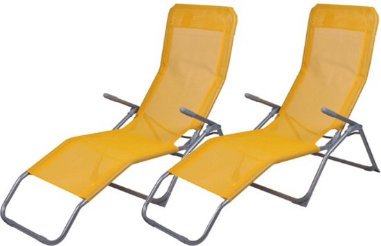 ATTREZZO® Set van 2 Ligbedden - Ligbed - Verstelbaar - Opvouwbaar ...