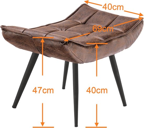 tool Voetensteun met metalen poten Elegante poef-kaptafel | bol