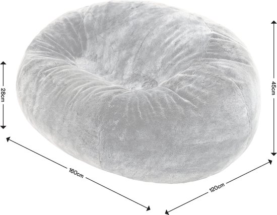 icon Zitzak Bank van Imitatiebont, Poolwolf, XXL Zitzakstoel ...