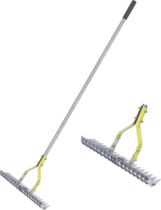 Strohark, gazonhark met 148 cm verstelbare lange handgreep, robuuste ...