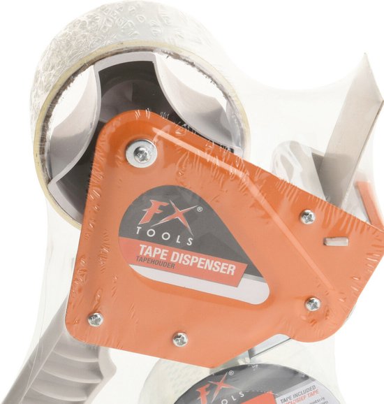 FX Tools Tape/plakband houder - inclusief 2x rollen verpakking plakband ...