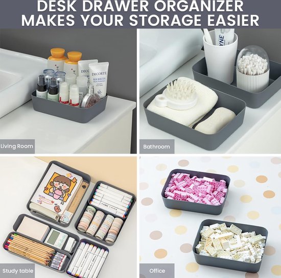 Lade-organizer, 8 stuks, lade-organizer, kantoor, make-uptafel ...