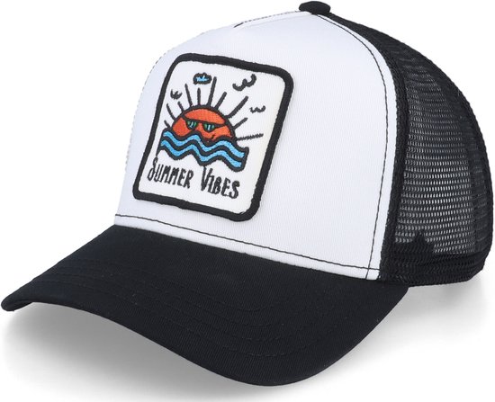 Hatstore- Summer Vibes Sunset Patch White/Black Trucker - Iconic Cap | bol