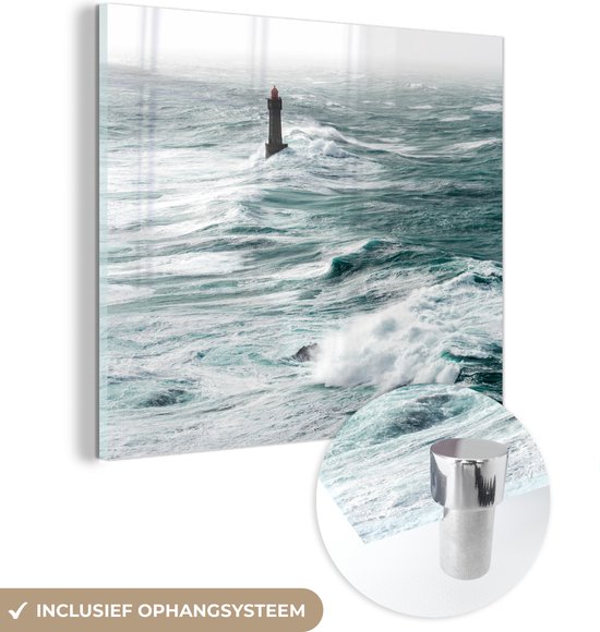 MuchoWow® Glasschilderij 50x50 cm - Schilderij acrylglas - De vuurtoren van la Jument... | bol