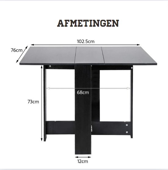 Uitklapbare Tafel - Opklapbare Tafel Voor Kleine Ruimtes - Rechthoekig ...