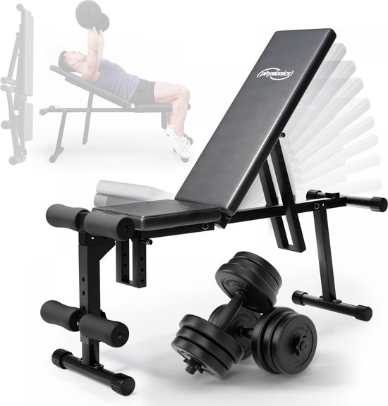 Physionics Fitnessbank met 40 kg Dumbbellset | bol