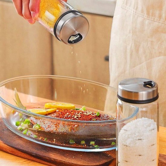 Peper- en zoutstrooiers met verstelbare gietgaten - perfecte dispenser ...