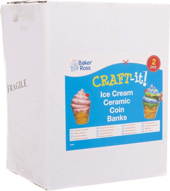 IJs Spaarpotten van Keramiek (2 stuks) - Knutselspullen voor Kinderen | bol