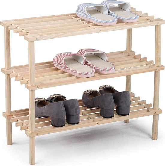 Mesa Living houten schoenenrek | schoenen-organiser | houten rek | bol