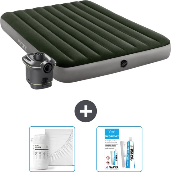 Intex Luchtbed - 2-Persoons - 152 x 203 x 25 cm - Groen - Inclusief ...