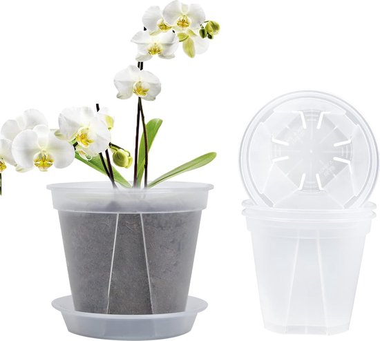 12 Stuks Transparante Kunststof Plantenpotten Orchidee npotten 12-stuks-transparante-kunststof-plantenpotten-orchidee-npotten