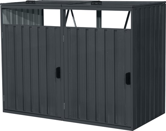 AXI Owen metalen Containerombouw Antraciet - Kliko ombouw voor 2 ...