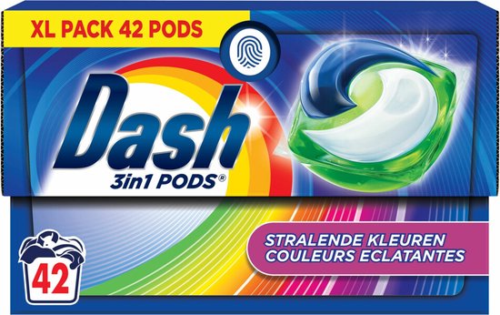 Dash Wasmiddelcapsules 3in1 Pods Stralende Kleuren - 42 stuks | bol