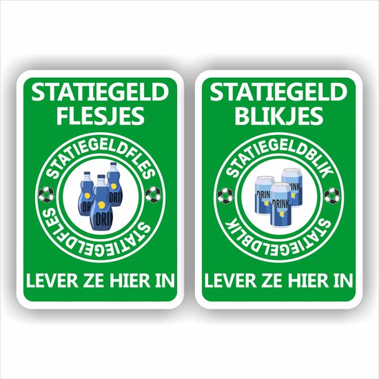 Jerma-Statiegeld blikjes & flesjes hier inleveren-Sticker set 2 stuks | bol