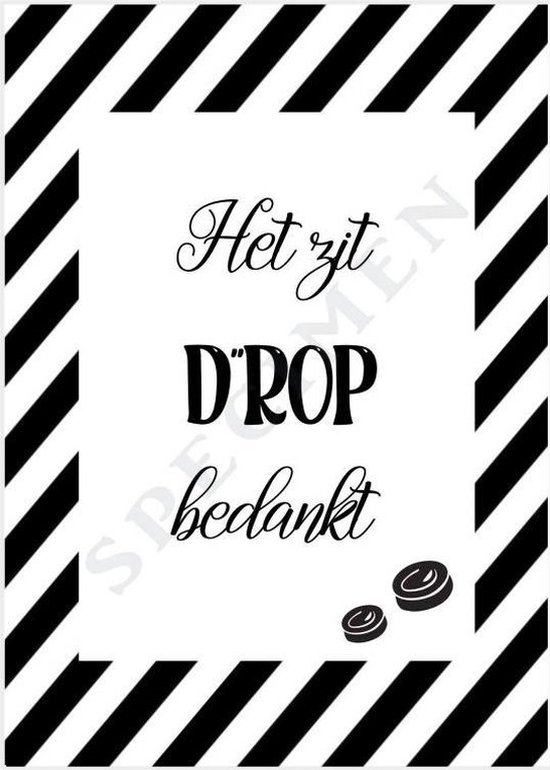 Kaarten gestreept bedankt het zit drop 25 stuks A6 | afscheid werk ...
