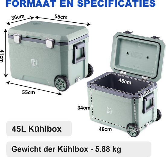 Brisby Koelbox - Frigobox - 45L - 3 Dagen Isolatie - 4 Dikke ...