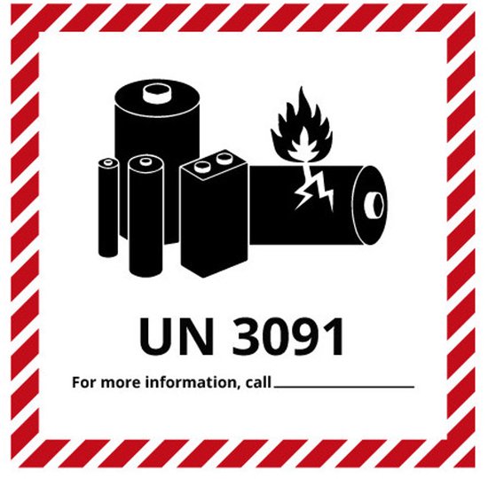 UN3091 sticker op rol met telefoonnummer 50 x 50 mm - 475 per rol | bol