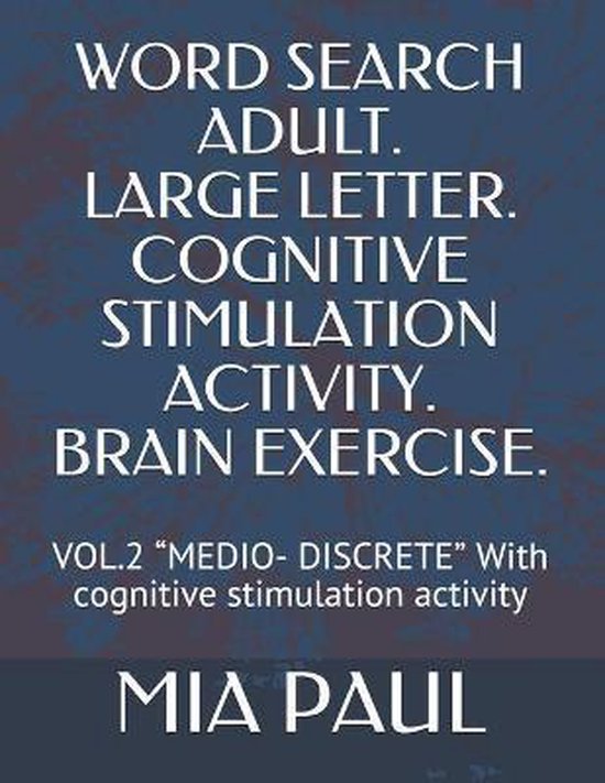 Word Search Adult. Large Letter. Cognitive Stimulation Activity. Brain ...