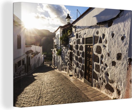 Canvas Schilderij Het straatbeeld van Santa Luc?a de Tirajana op Gran ...
