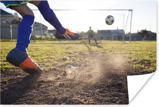 Jongen schiet op doel poster papier 60x40 cm - Foto print op Poster ...