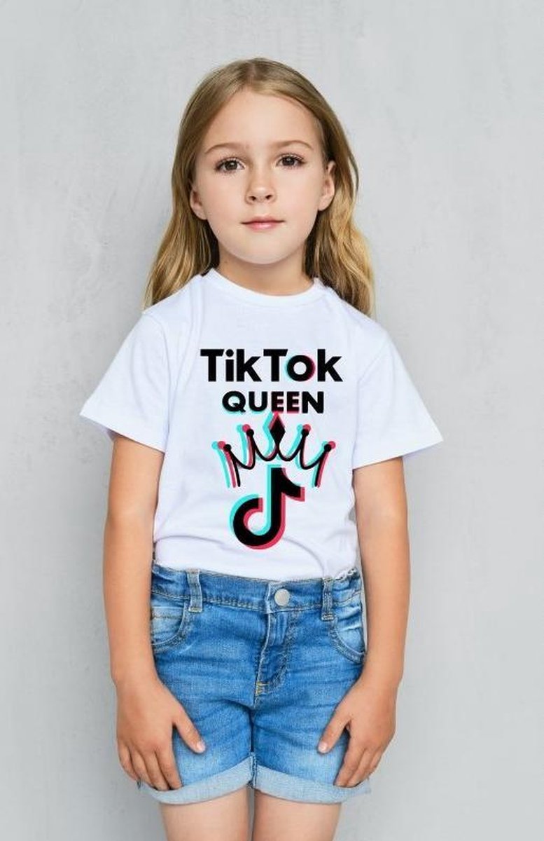 Tik Tok TikTok Shirt wit - tik tok kleding- t-shirt voor meisjes | bol.com