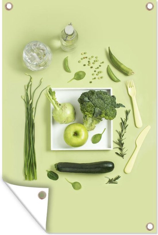 Tuinposters buiten Groente en fruit in een groene tint - 60x90 cm ...