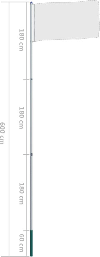 Vlaggenmast telescopisch 6 m aluminium | bol.com