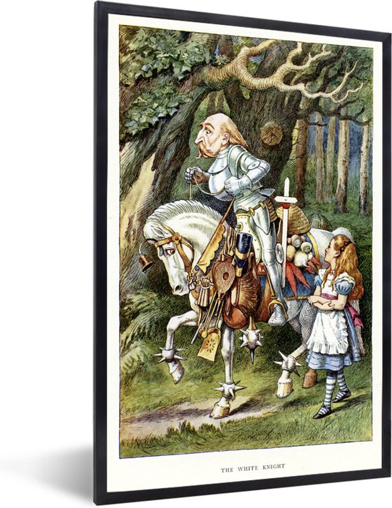 Fotolijst incl. Poster - Vintage illustratie Alice en de witte ridder ...