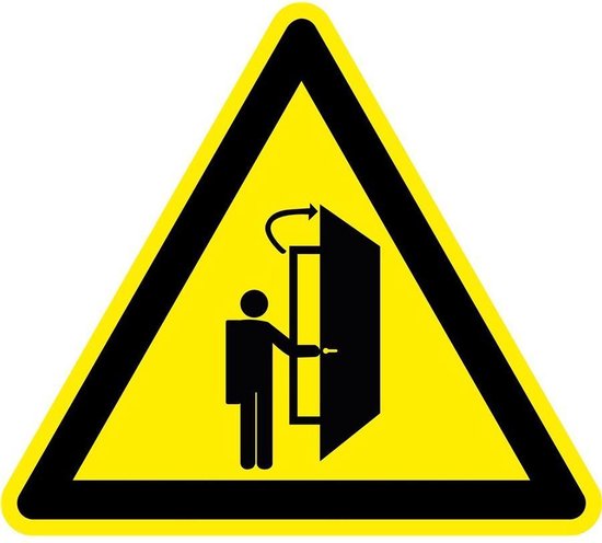 Pas op voor openslaande deur bord - kunststof 200 mm | bol
