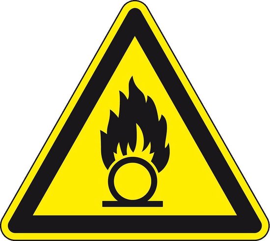 Waarschuwingsbord oxiderende stoffen - kunststof - W028 300 mm | bol.com