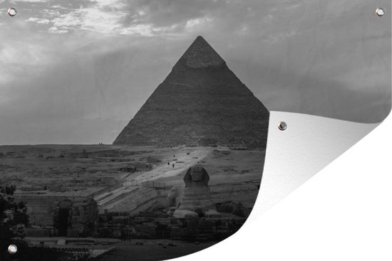 Tuinposters buiten De grote Sfinx van Giza voor de Piramide van Khafre ...