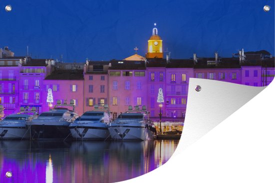 Muurdecoratie Paarse tinten in de Franse havenplaats Saint-Tropez ...