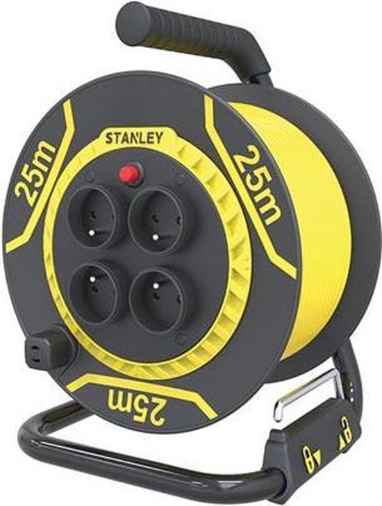 Stanley Kabelhaspel 25M - Penaarde - 3G1.5 - 4 stopcontacten | bol