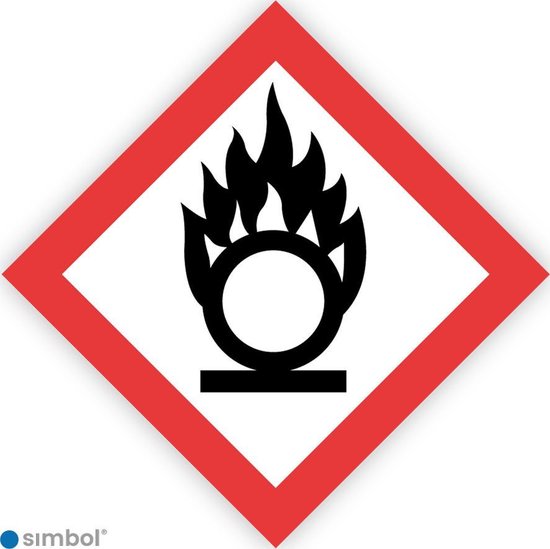 Simbol - Sticker GHS03 Oxiderend - Oxidizing - Duurzame Kwaliteit ...