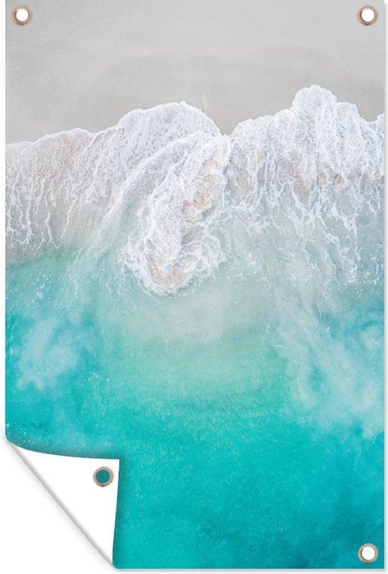 Vue de dessus des vagues sur affiche de jardin Barbade toile en vrac ...