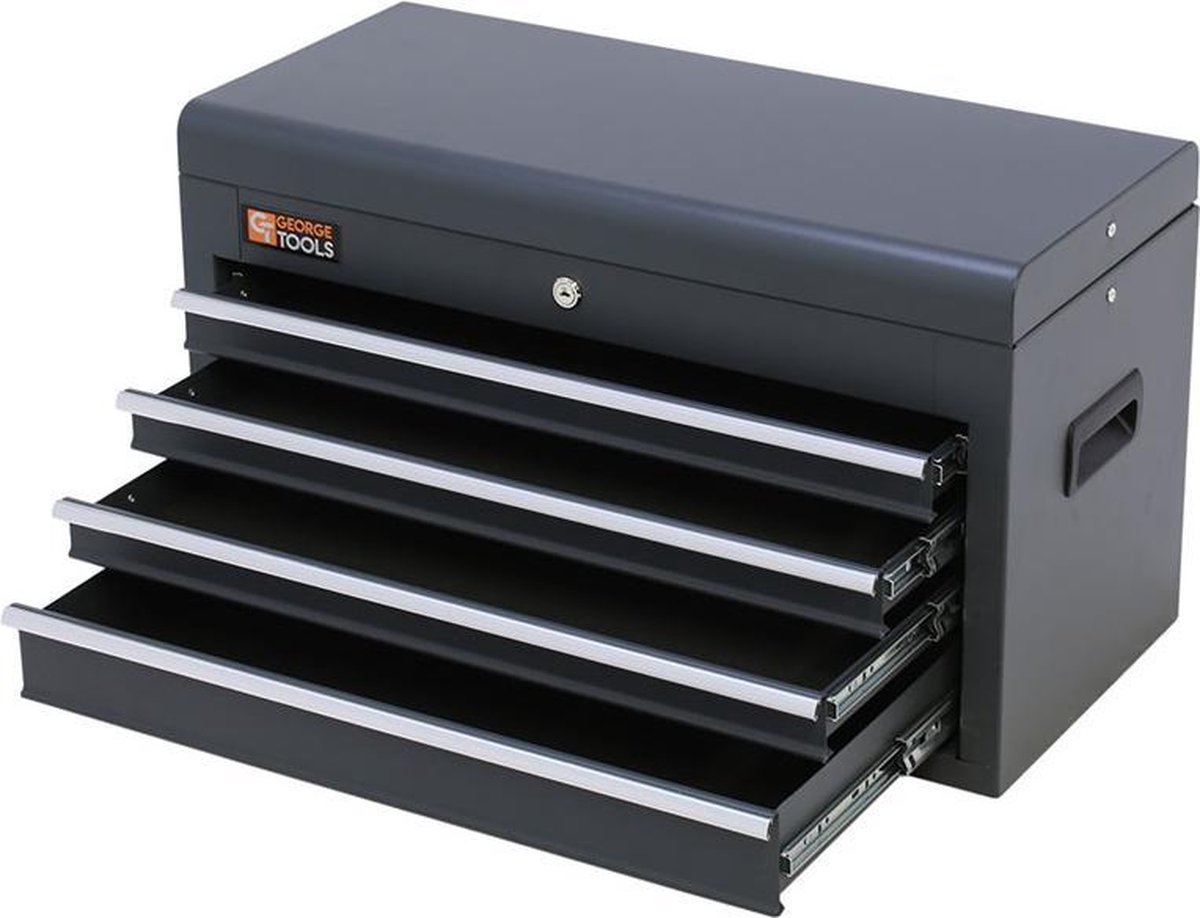 George Tools gereedschapskist 4 laden grijs | bol.com