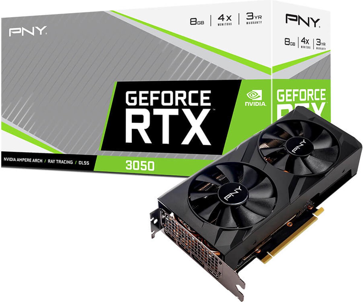 PNY GeForce RTX 3050 VERTO Dual Fan Edition - Videokaart - 8GB GDDR6 ...