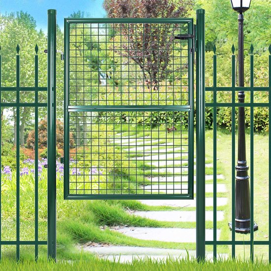 Tuinpoort - Poort - Staal - Met slot - Deurknop en sleutel - 106 x 125 ...
