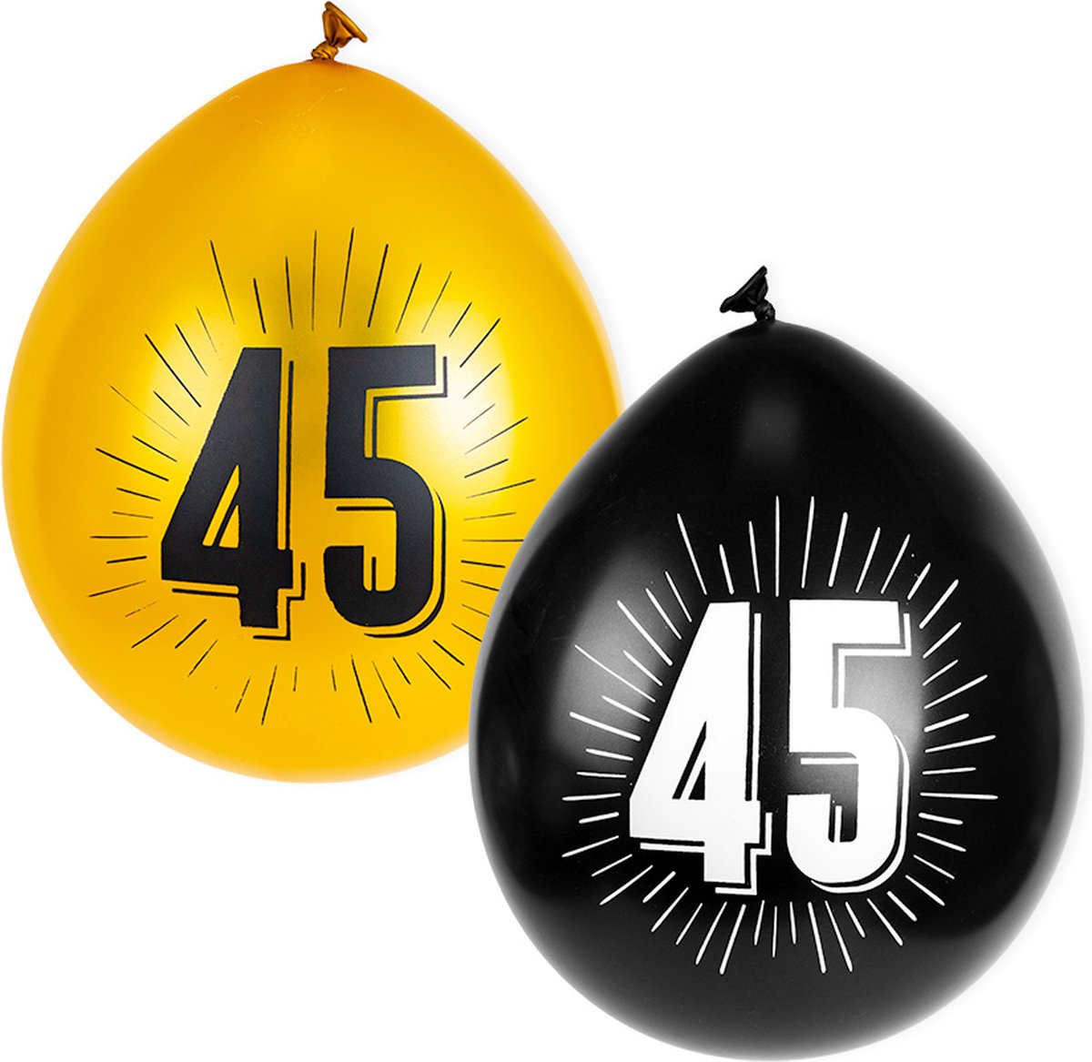 Ballonnen met getal | 45 jaar | 8 stuks | Zwart en Goud | bol.com
