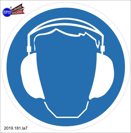 Gehoorbescherming verplicht pictogram sticker. | bol