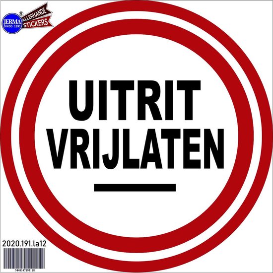 Uitrit vrijlaten verkeersbord sticker. | bol