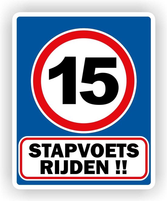 Stapvoets Rijden max 15 km per uur rijden waarschuwing sticker. | bol