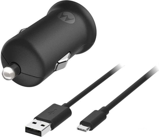 Motorola TurboPower Autolader met USB-C Kabel - Zwart | bol.com