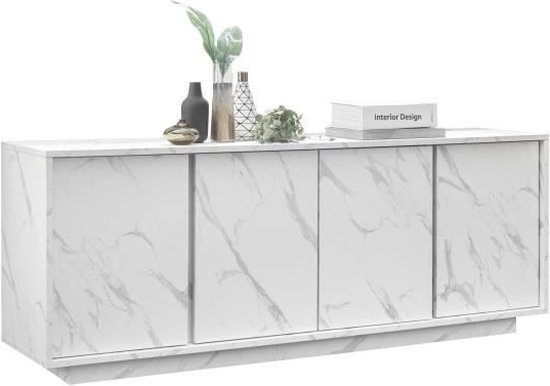 Buffet - White Marble - Chic Style - 4 Deuren - Marmo - L 180 X D 43 X ...